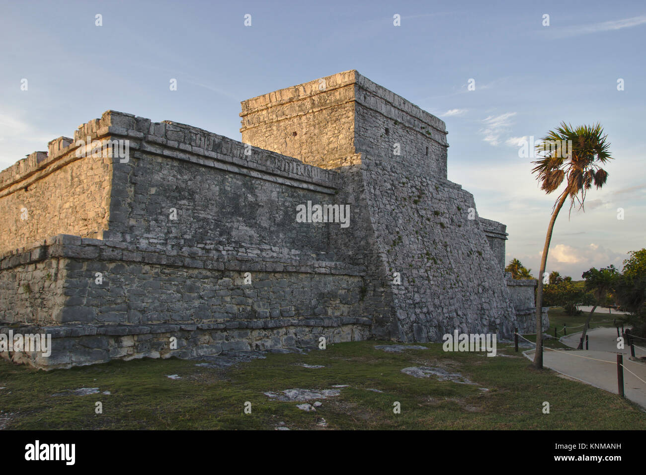 Tulum Ruins, Pyramid El Castillo in evening light, Mexico Stock Photo ...