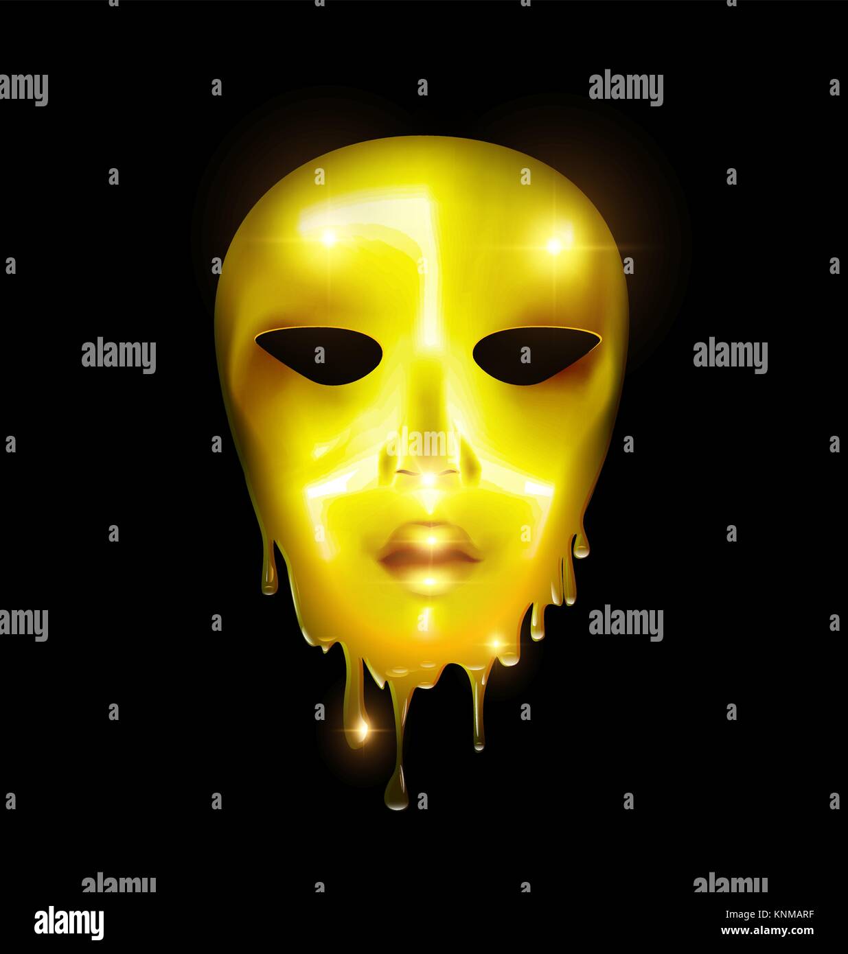 Golden carnival mask yellow Stock Vector Images - Alamy