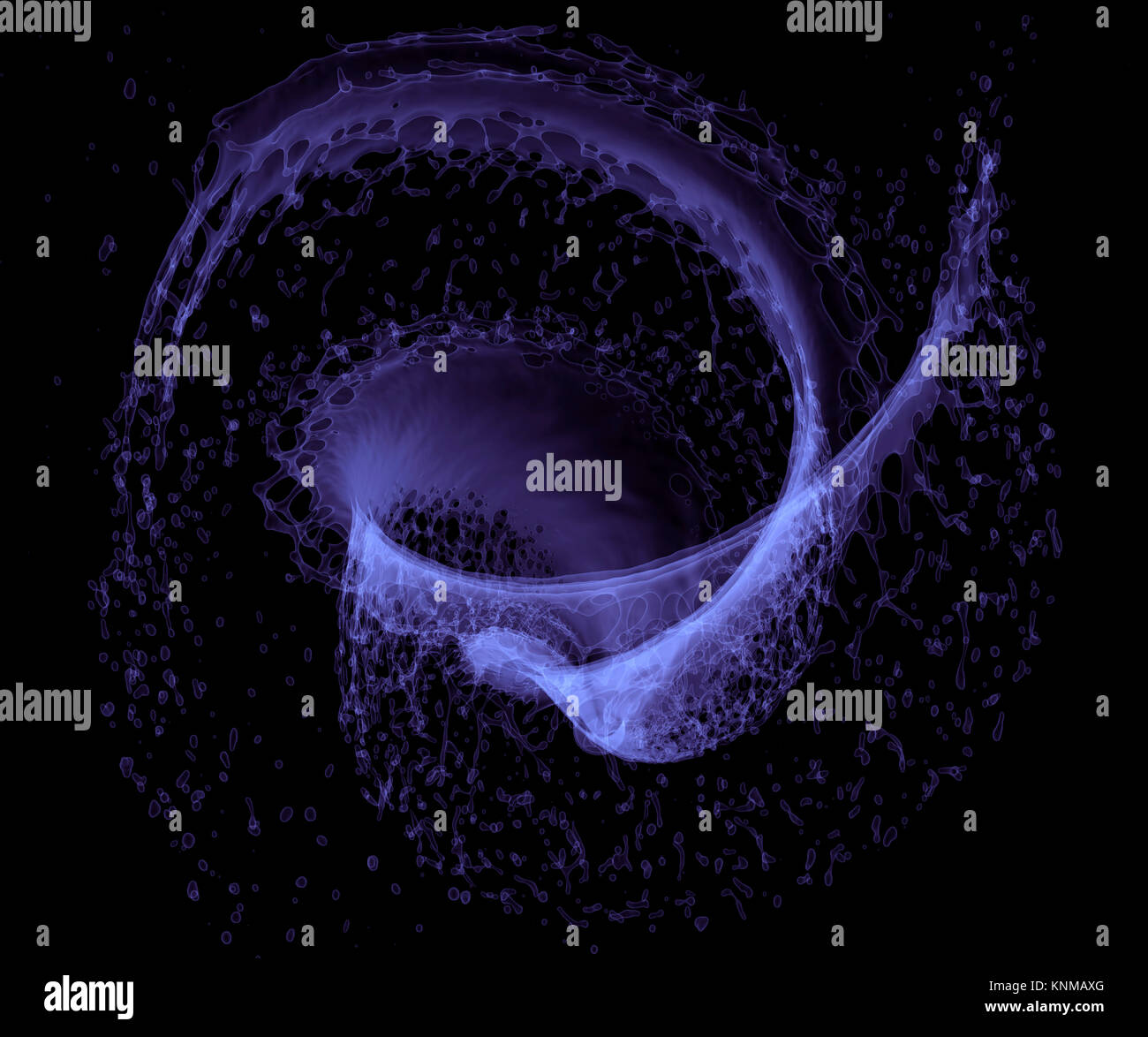 violet splash in x-ray on black. 3d rendering Stock Photo - Alamy