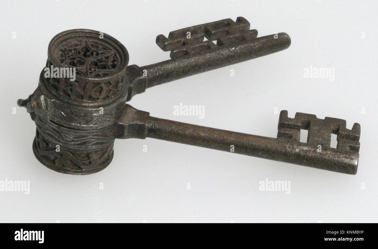 Double Key, 15th-16th century, European, Medium: Iron Stock Photo - Alamy