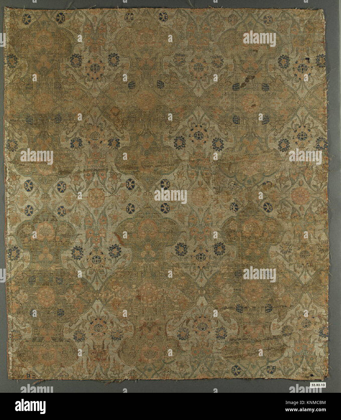 A 17th-century Iranian book cover attributed to Iran, made of silk with ...