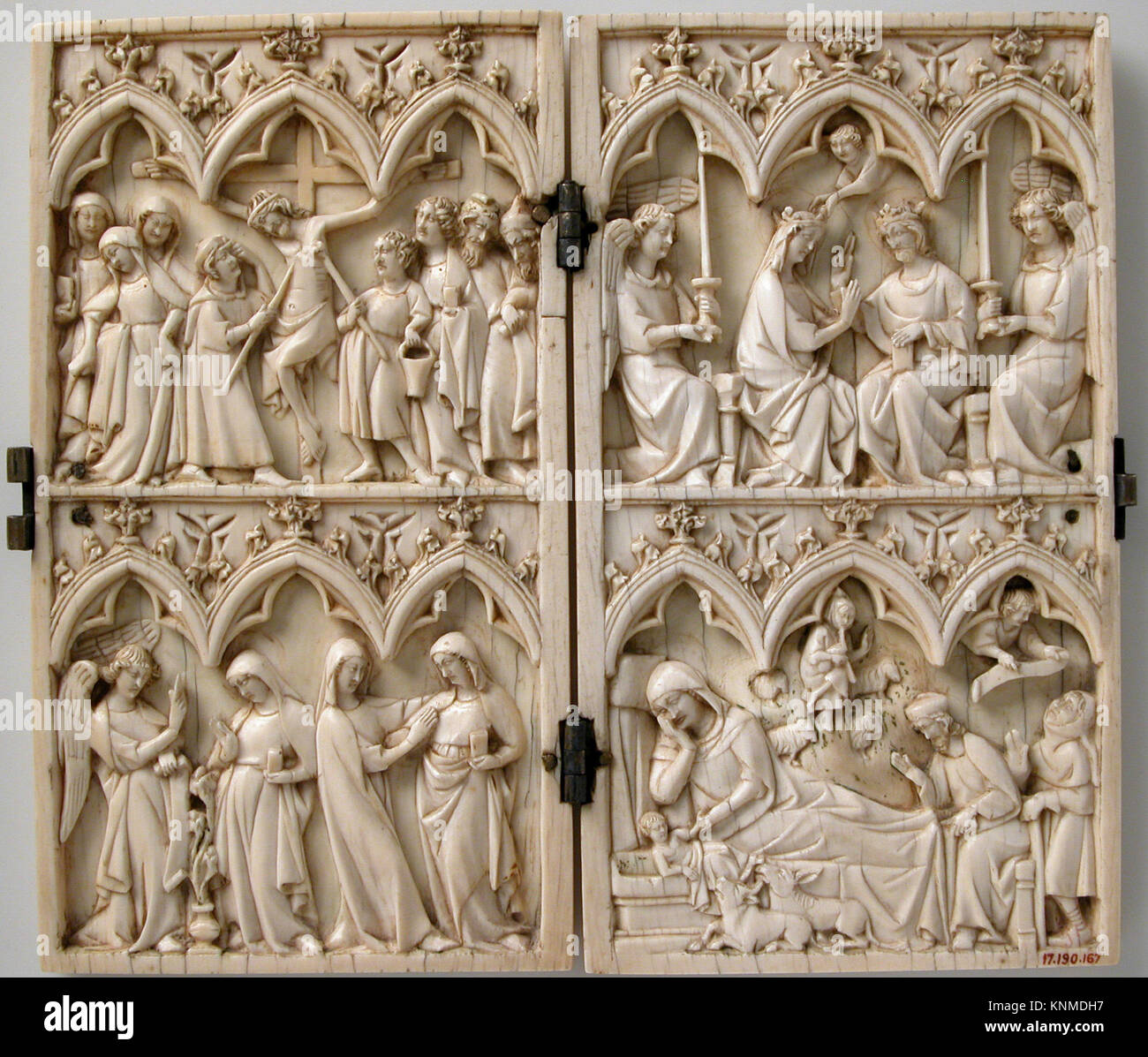 Diptych, 14th century, French, Medium: Ivory with metal mounts Stock Photo - Alamy