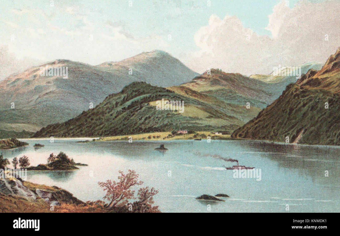Ullswater, Lake District, England, Victorian illustration Stock Photo ...
