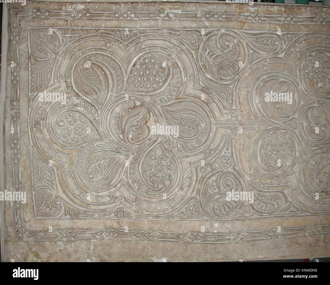A 10th century stucco dado panel excavated in Nishapur, Iran, featuring ...