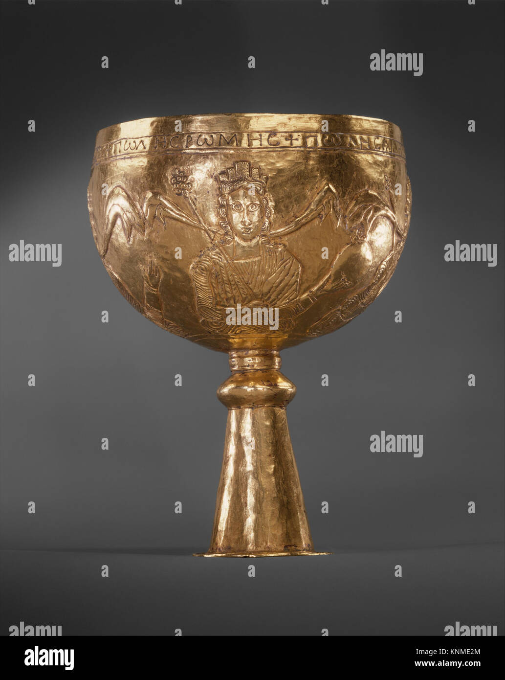 A 700s gold goblet depicting personifications of Cyprus, Rome ...