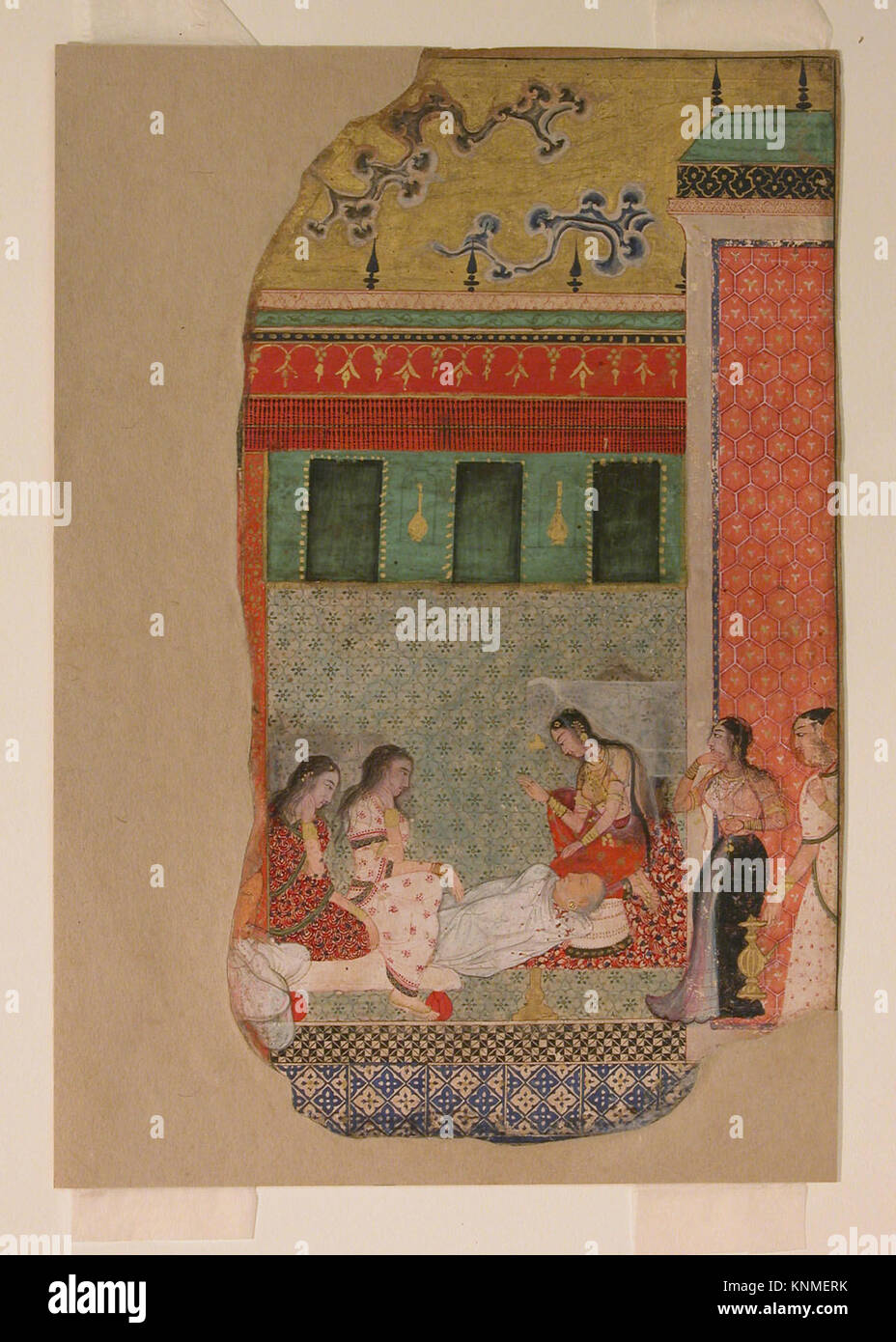 Title: "The Death of King Dasharatha, the Father of Rama", Folio from a ...