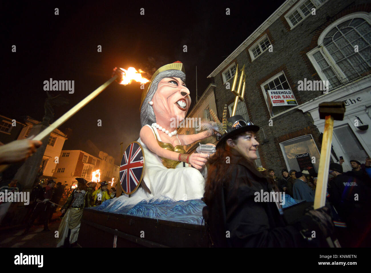 Bonfire night lewes effigy hi-res stock photography and images - Alamy