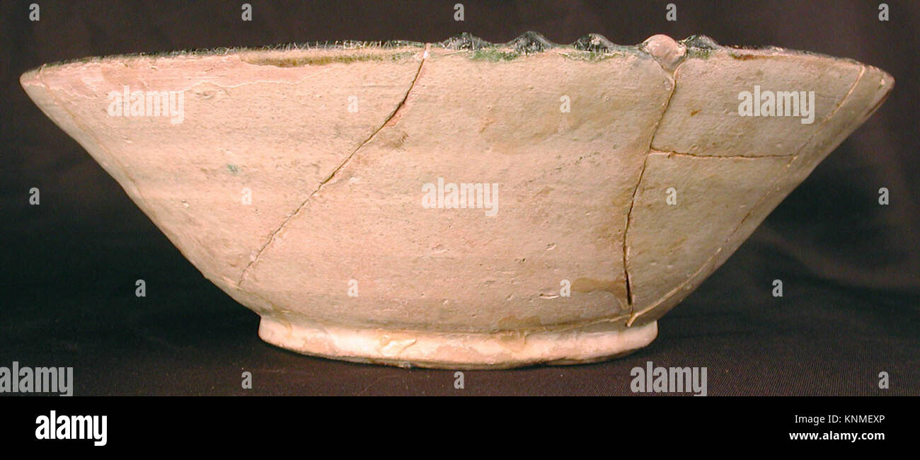 Bowl, 9th century, Excavated in Iran, Nishapur, Medium: Earthenware; white slip, incised and ...