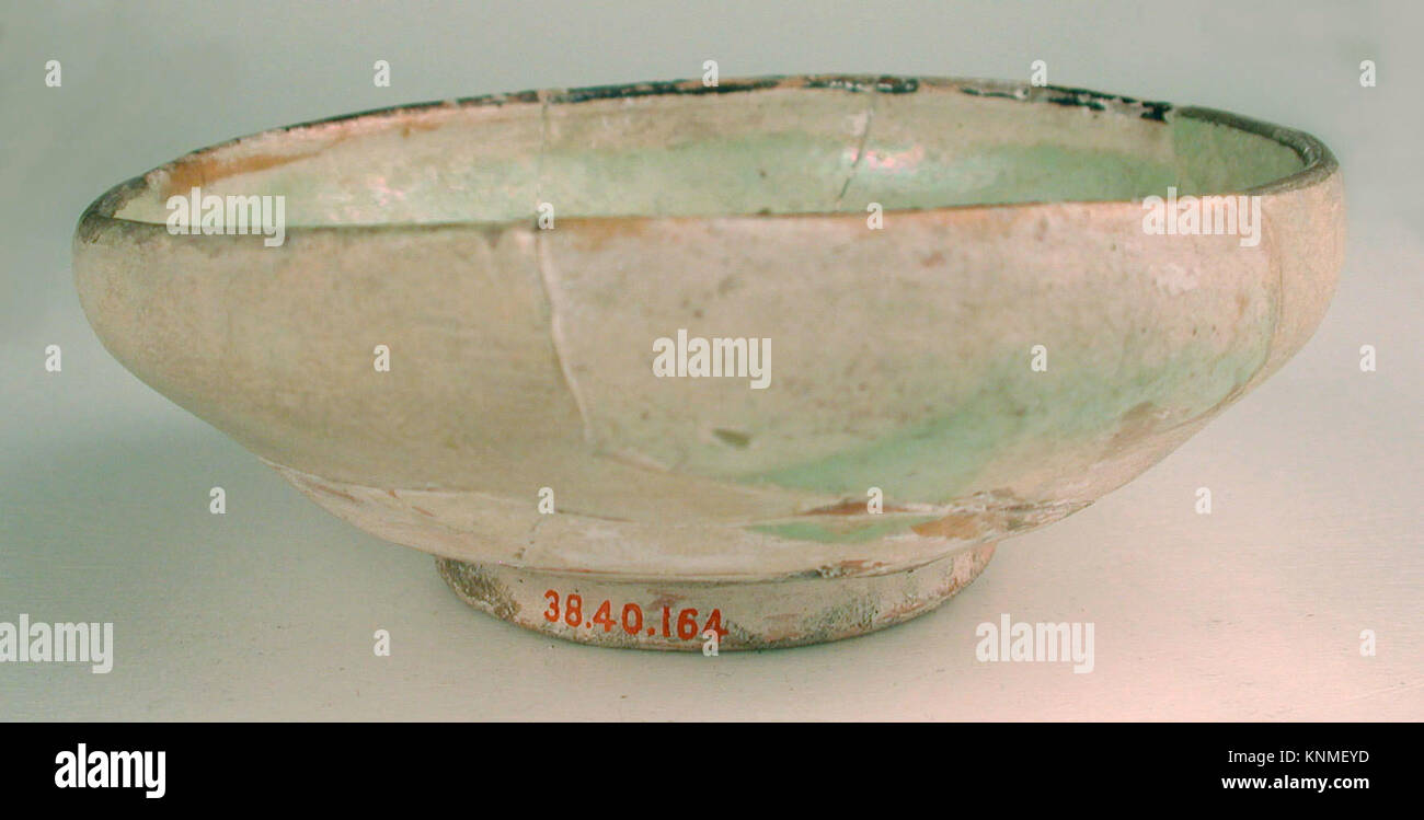 Bowl, 9th century, Excavated in Iran, Nishapur, Medium: Earthenware; white slip with black slip ...