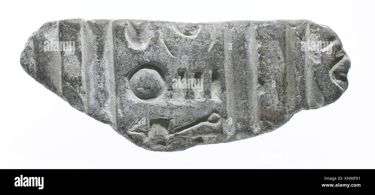 Fragment of cartouche of Akhenaten, New Kingdom, Amarna Period, Dynasty ...