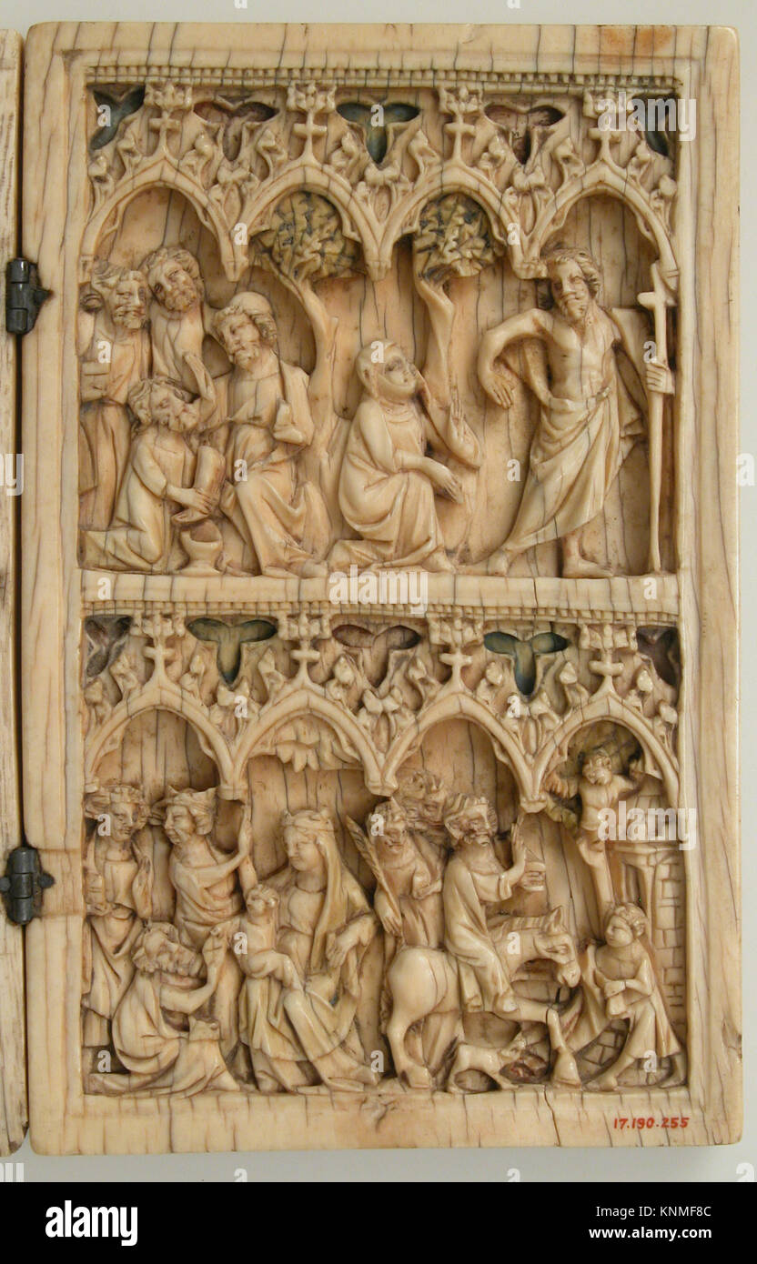 Diptych with Scenes from the Life of Christ, French, 14th century, Ivory with traces of ...