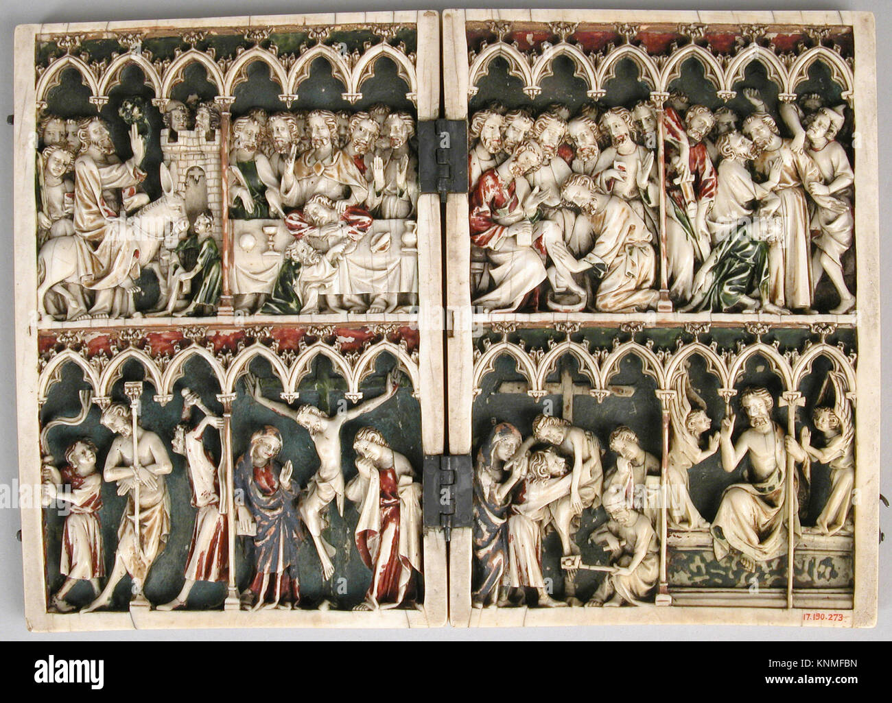 This 14th-century French diptych depicts Passion scenes, crafted in ...