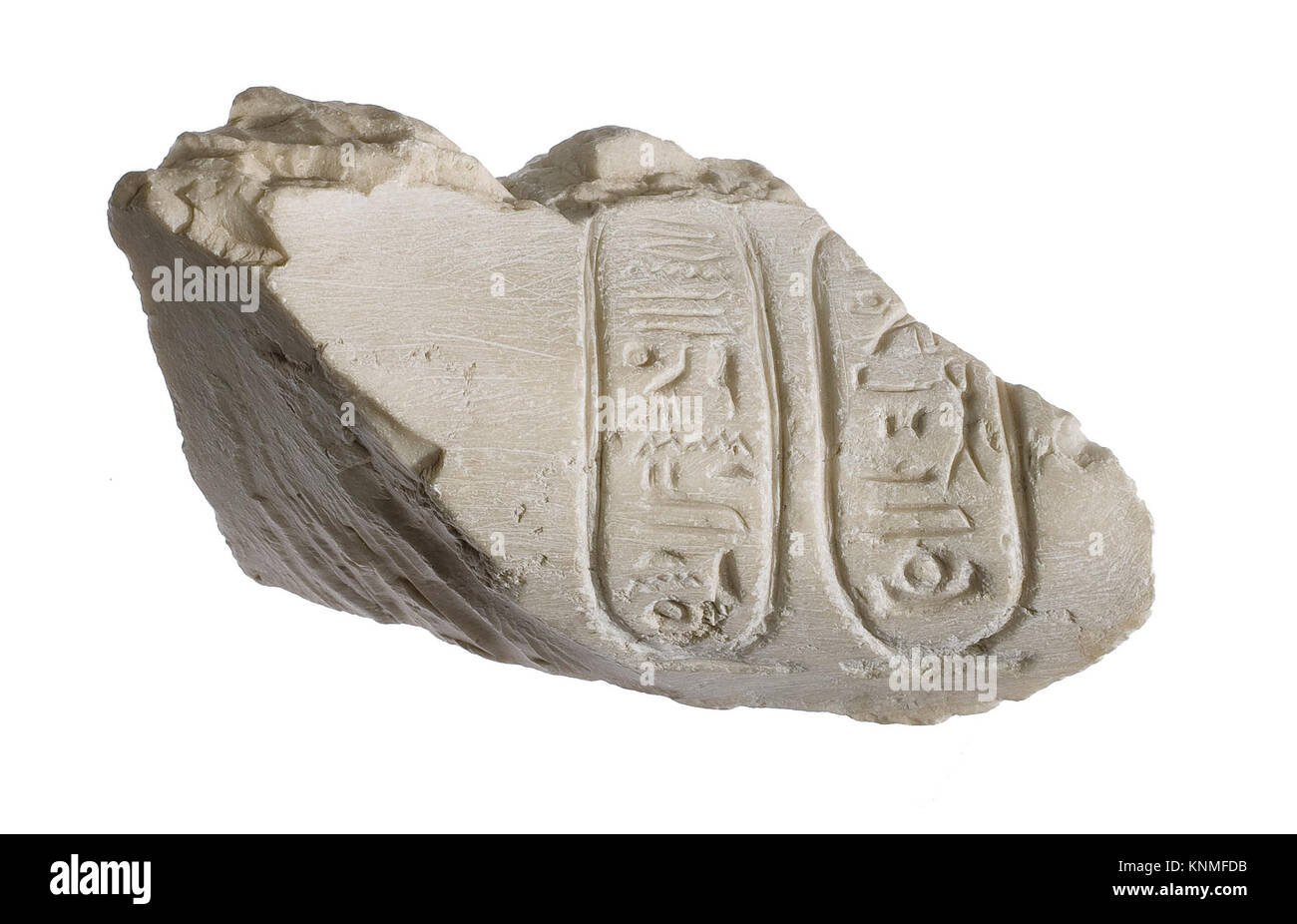 This arm fragment at the wrist, bearing Aten cartouches, comes from the ...