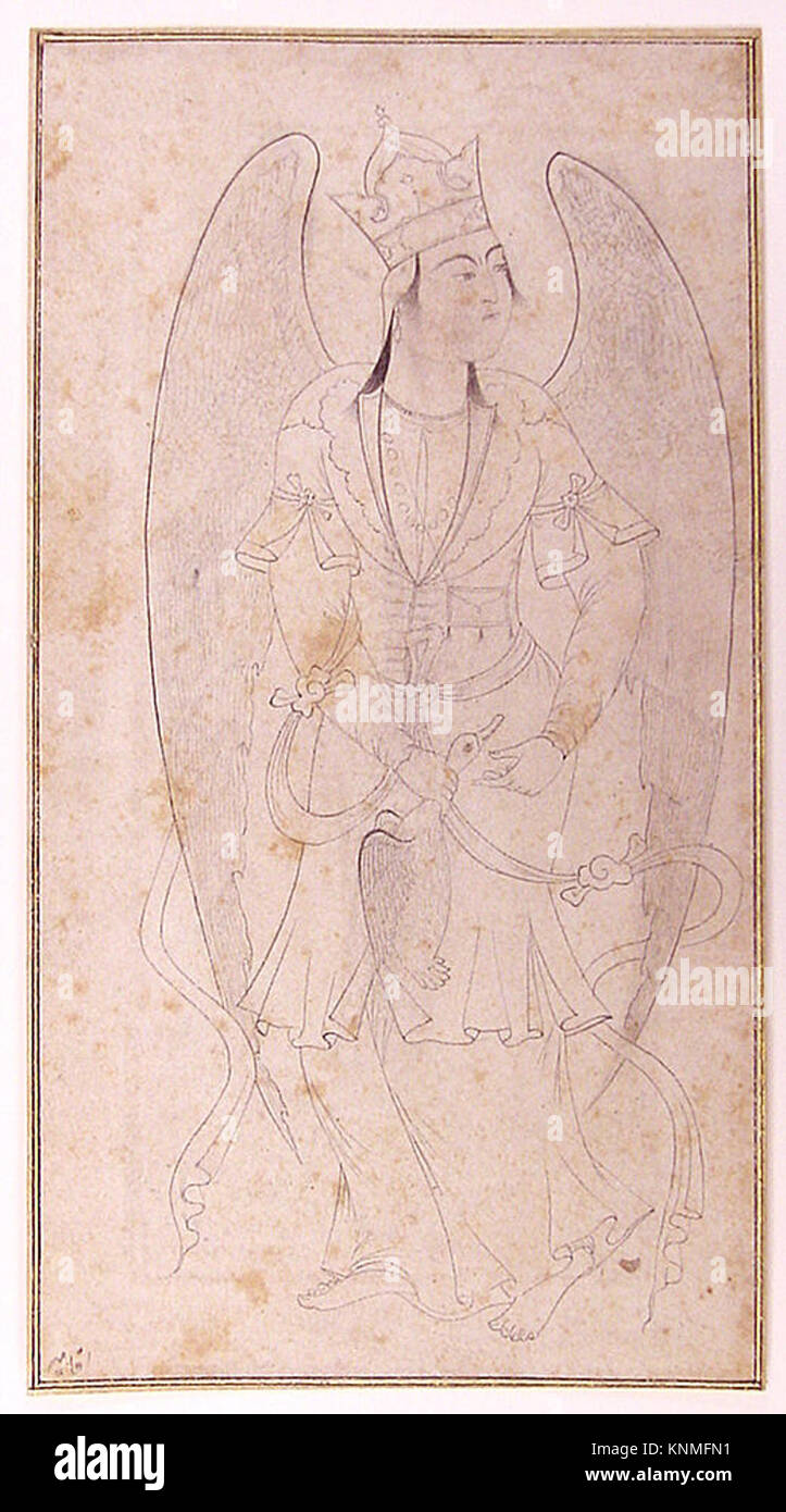 Drawing of an Angel, 16th century, Made in Iran, Medium: Ink and gold ...