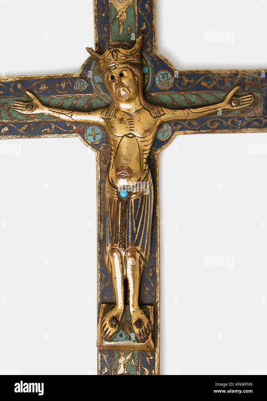 Crucifix, 13th century, French, Made in Limoges, France, Medium: Champlevé enamel, copper-gilt ...