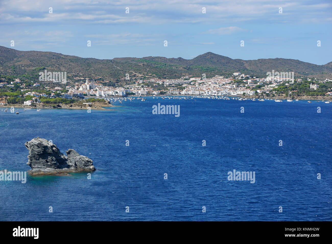 Spain coastal landscape the Mediterranean village of Cadaques on the ...