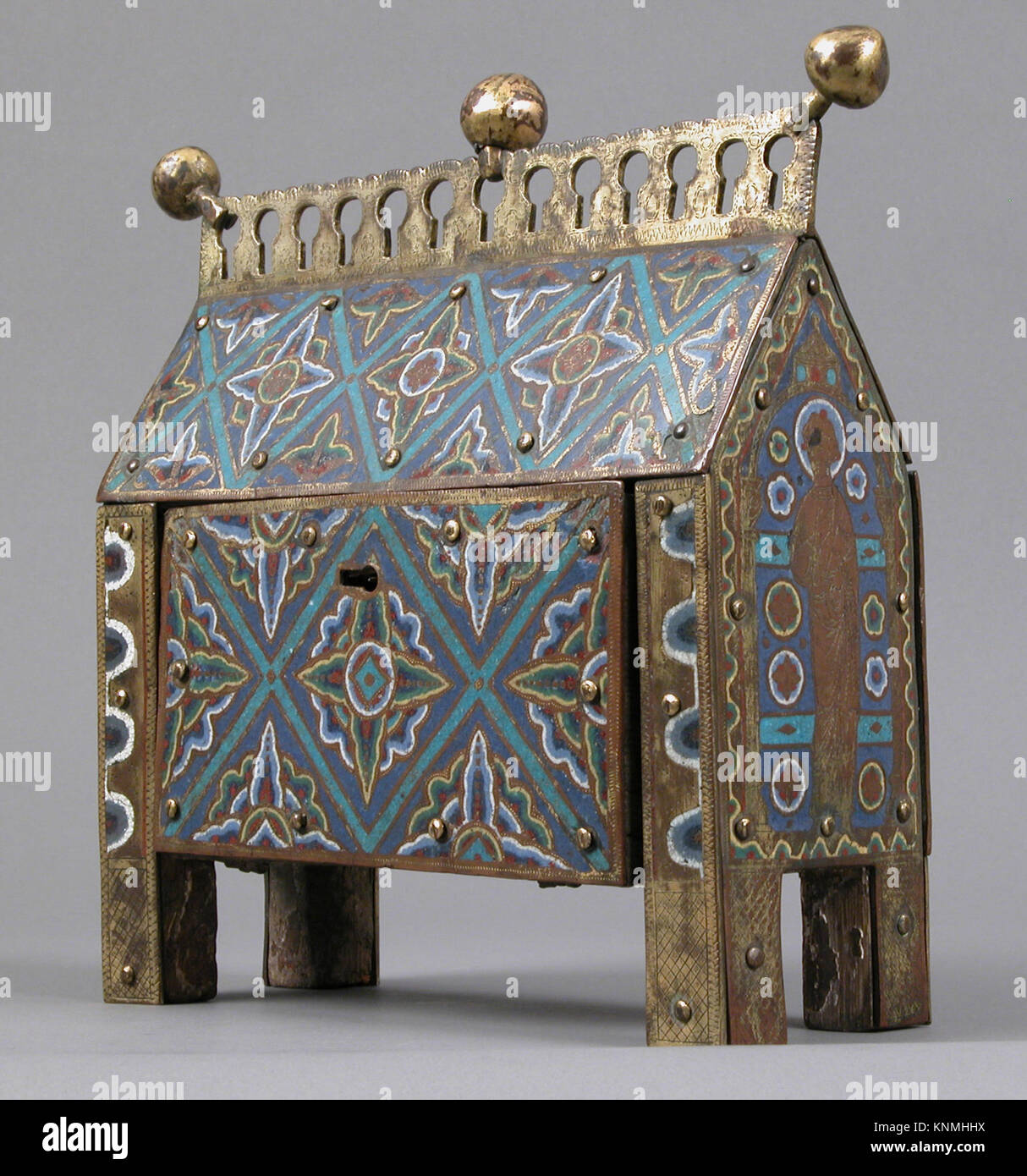 French chasse from the 13th century, made of copper-gilt and champlevé ...