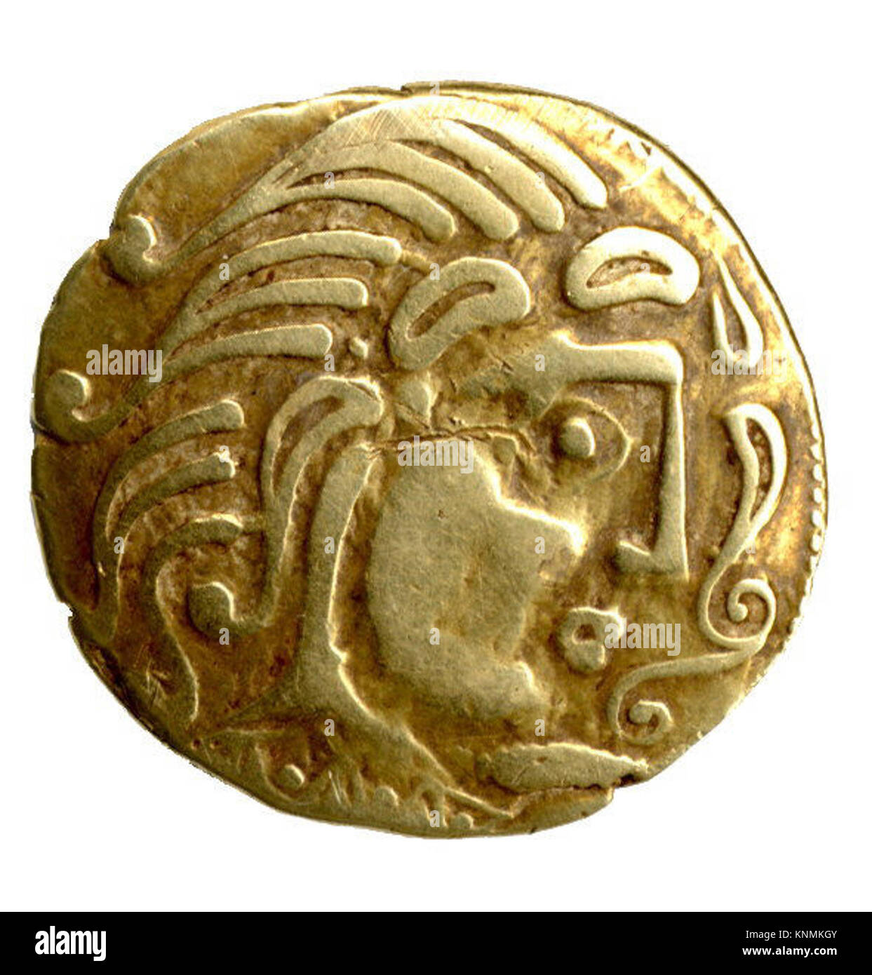 Gold Coin of the Parisii MET tem17-191121obv 464811 Celtic, Gold Coin ...
