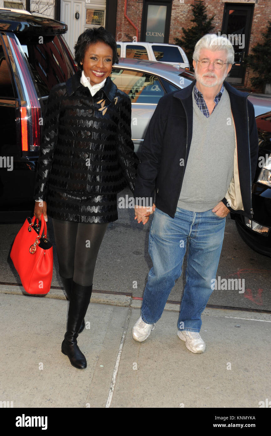 NEW YORK, NY - JANUARY 17: George Lucas, Mellody Hobson attends the ...
