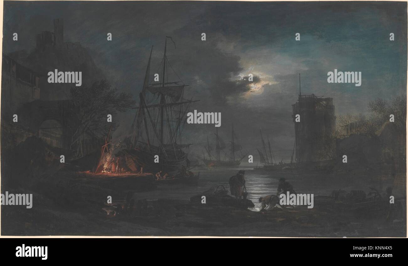 Moonlight. Artist: Attributed to Joseph Vernet (French, Avignon 1714 ...