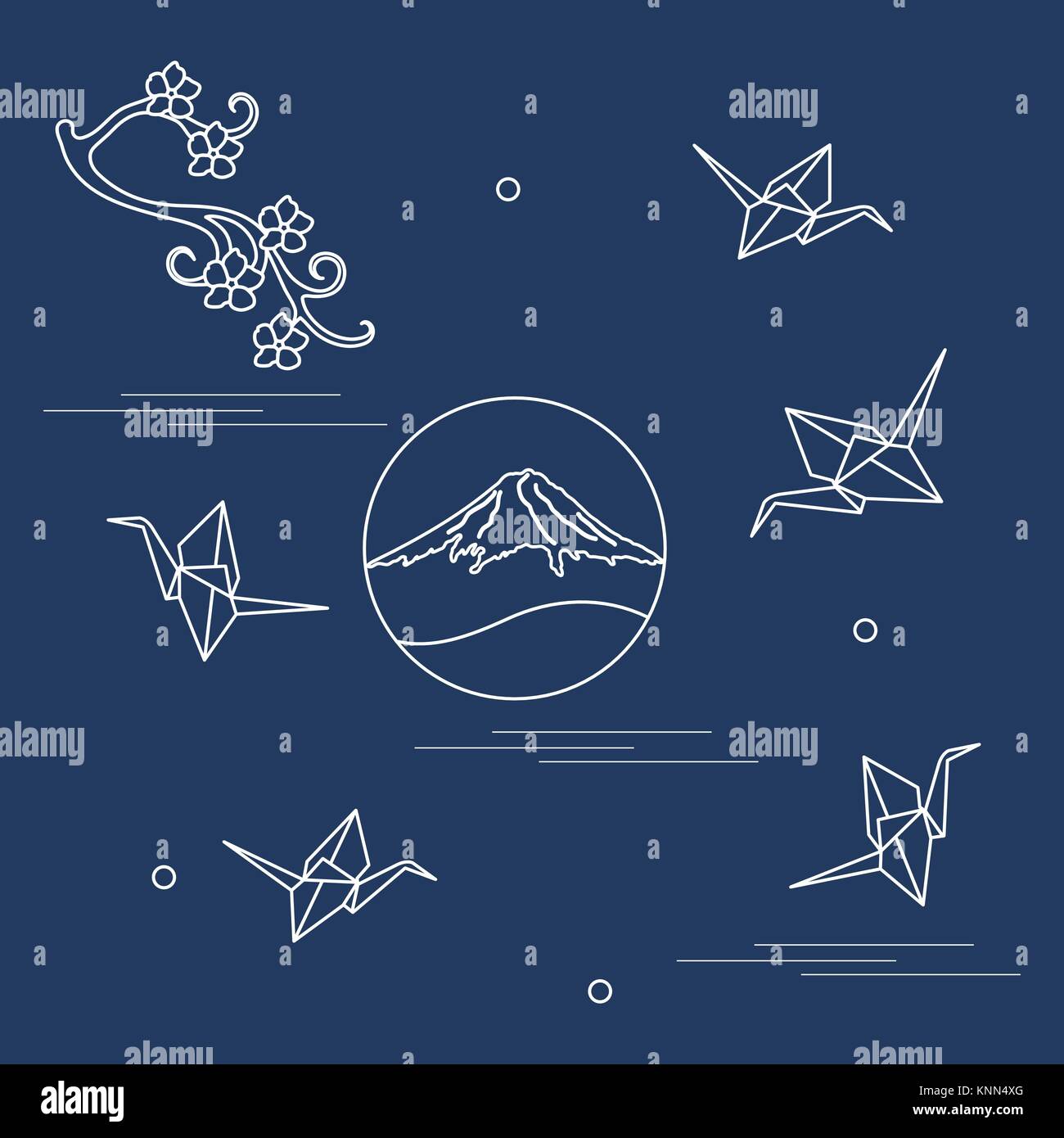 Japanese origami cranes Stock Vector Images - Alamy