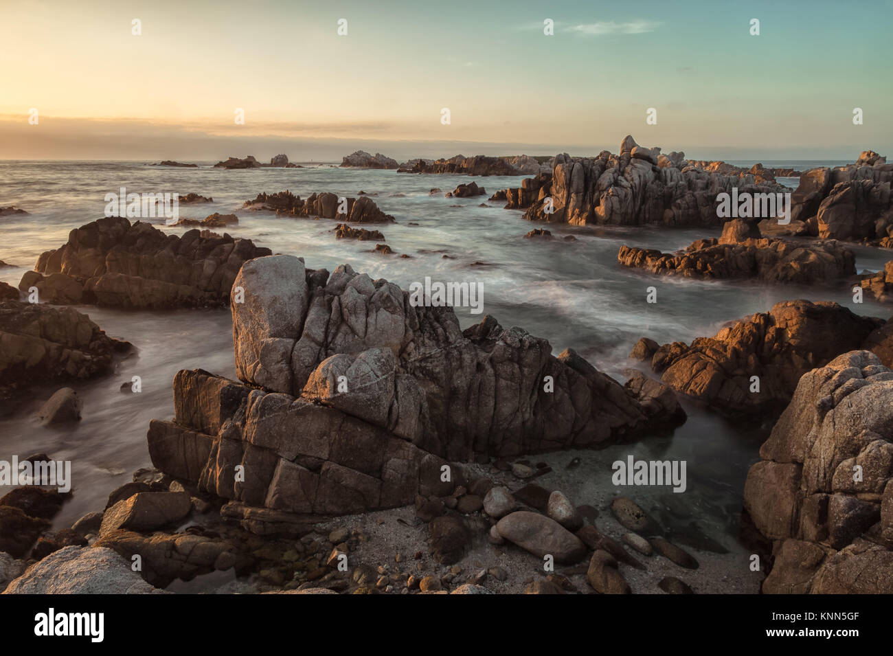 The landscape of Monterey Peninsula shoreline, California, United ...