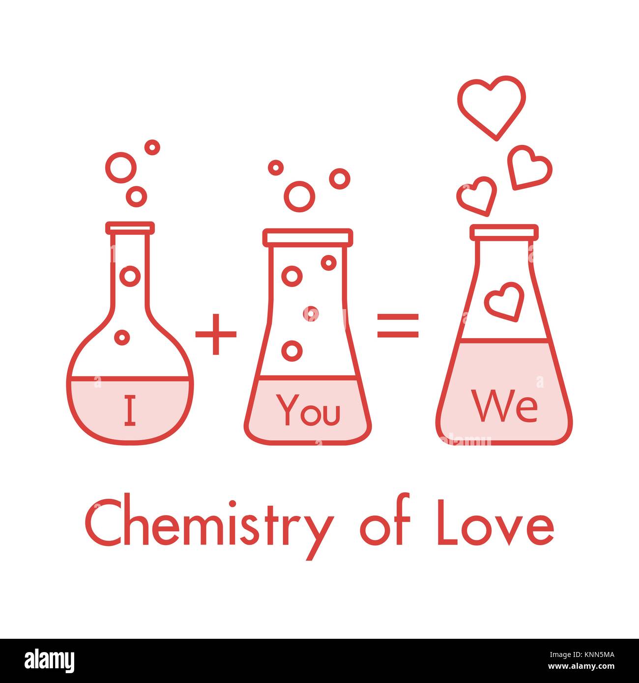 You and me and our chemistry of love. Design for banner, poster or ...