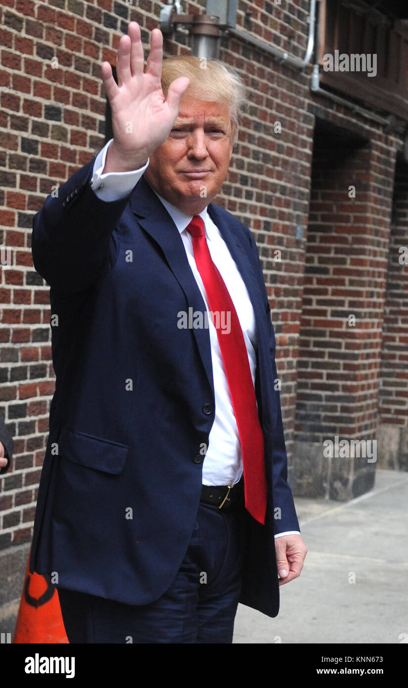 NEW YORK, NY - SEPTEMBER 22: Donald Trump arrives to 'The Late Show ...
