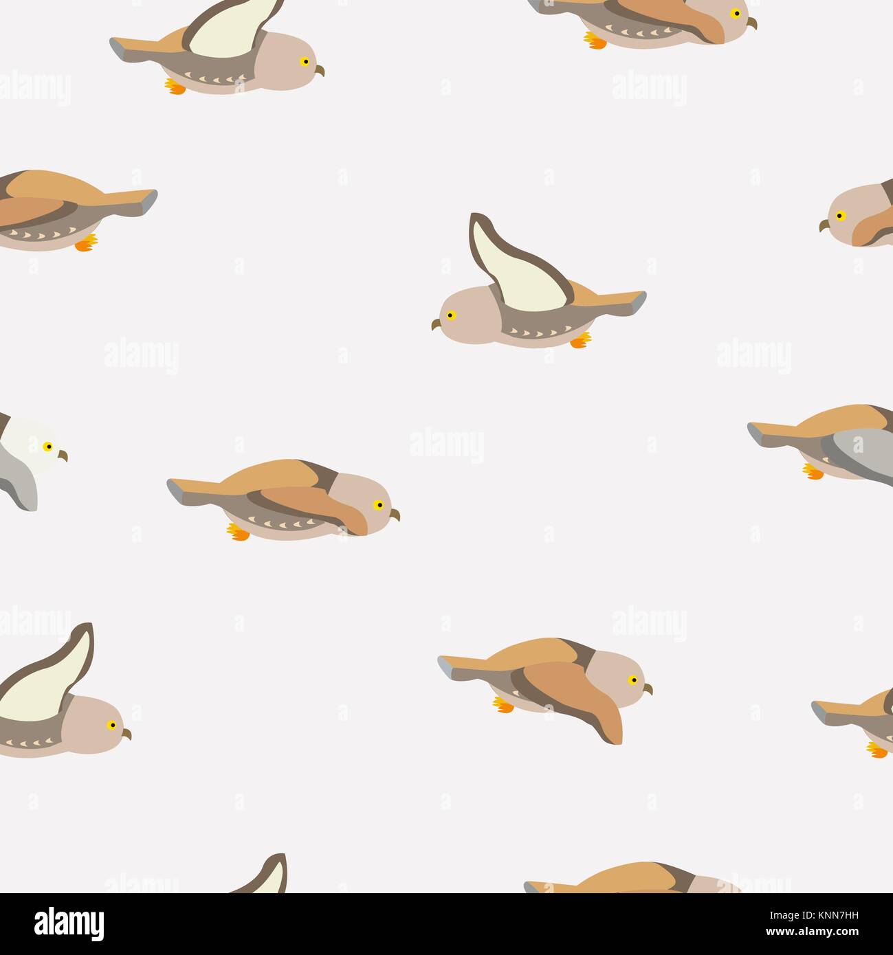 Seamless Pattern with brown owls on white background. Vector ...