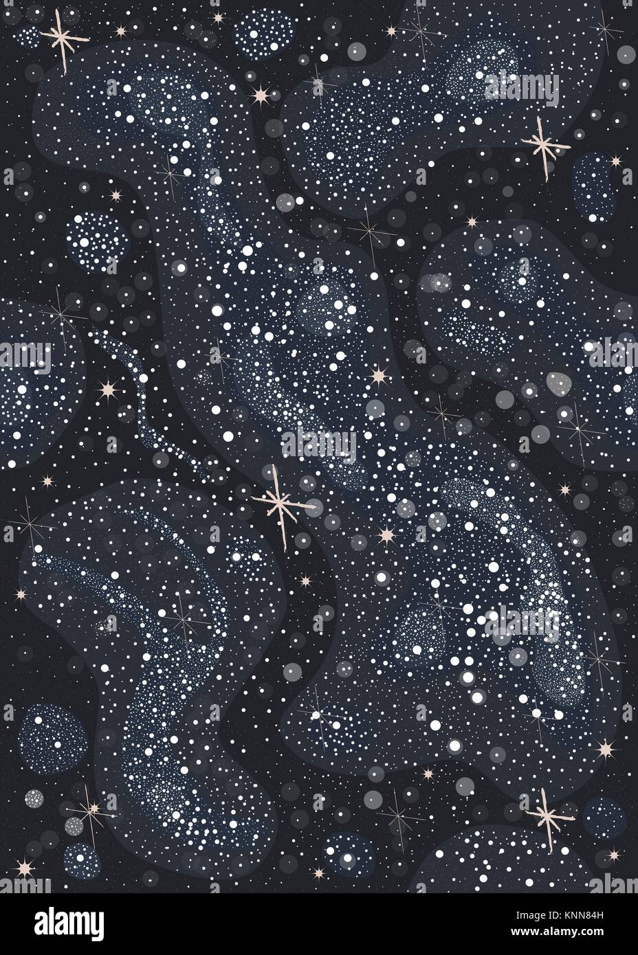 Colorful Seamless Pattern with shiny Stars. Dark Starry Night. Red ...