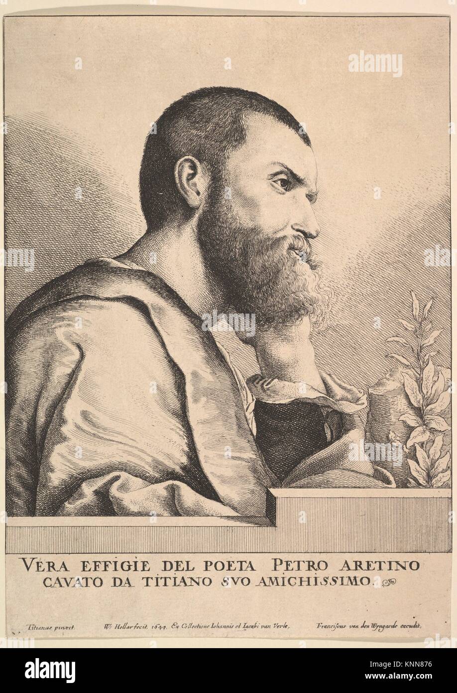 Pietro Aretino. Series/Portfolio: Italian portraits; Artist: Wenceslaus ...