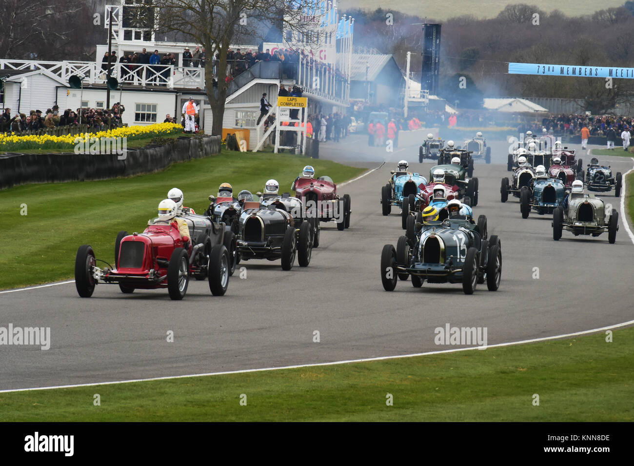 Sean Danaher, Maserati 8CM, leads away at the start of the, Earl Howe ...