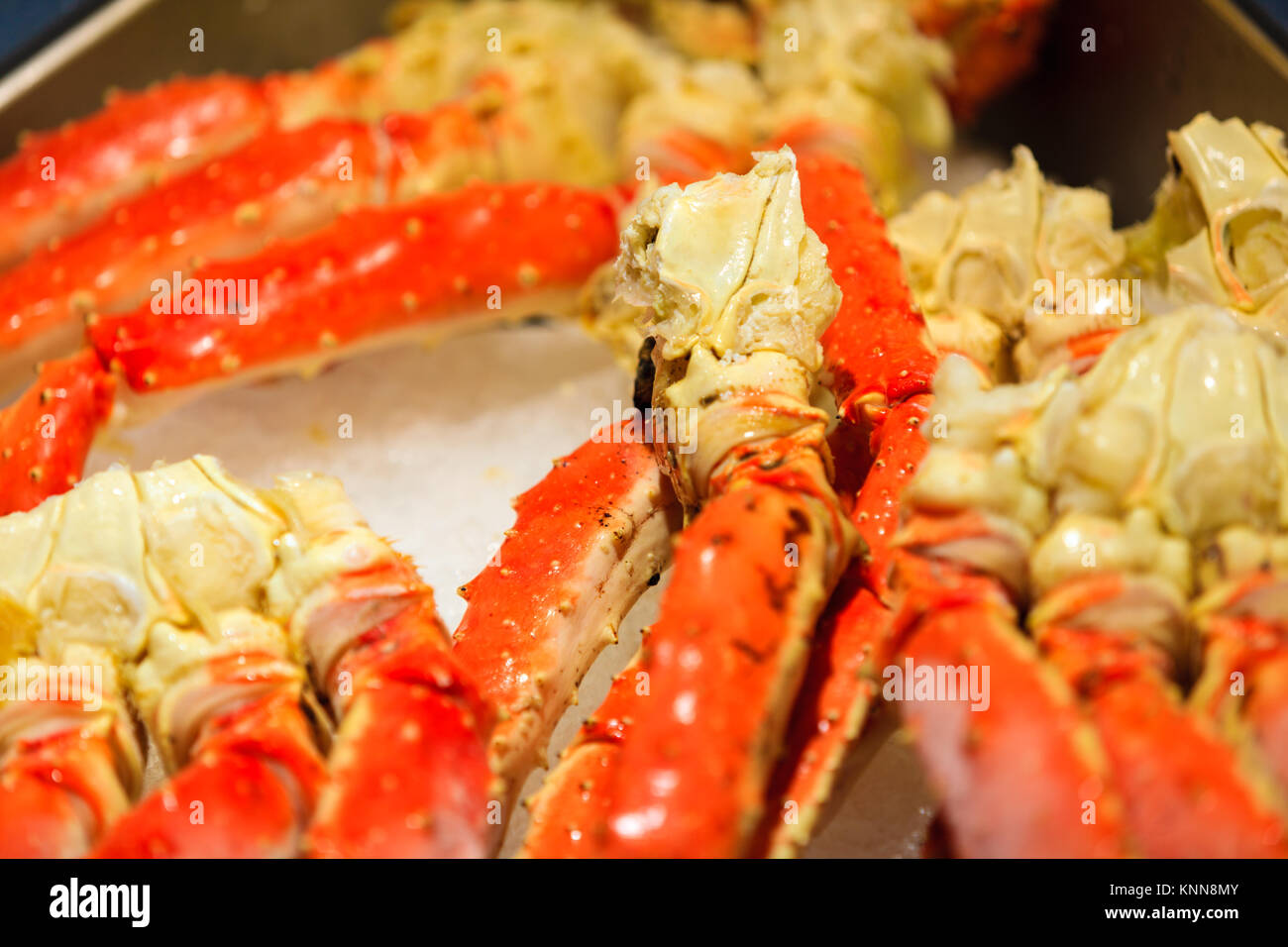 Seafood. Crabs at famous fish market (Fisketorget) in Bergen, Norway ...