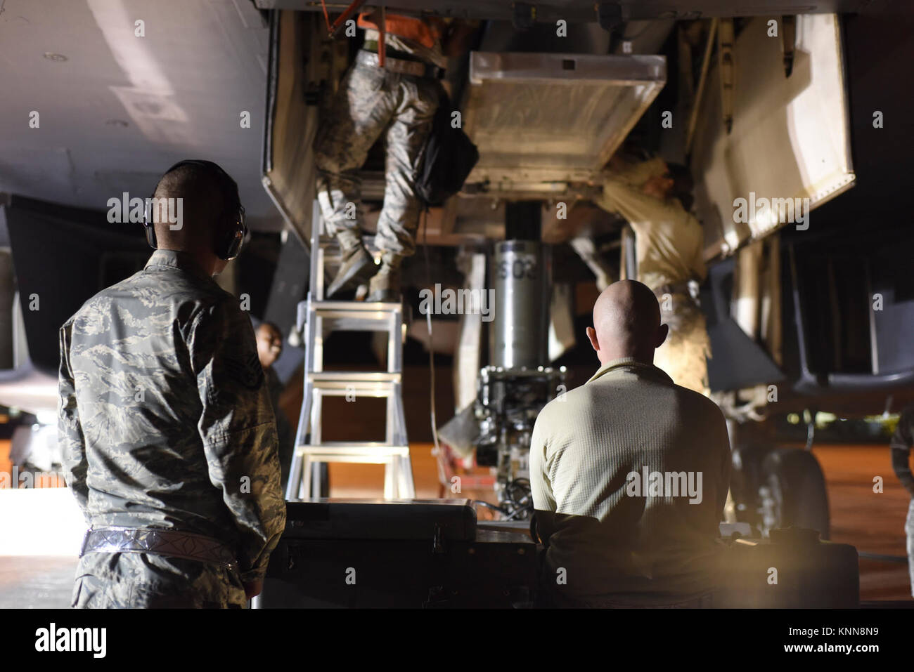 U.S. Air Force Airmen assigned to the 7th Aircraft Maintenance Squadron ...