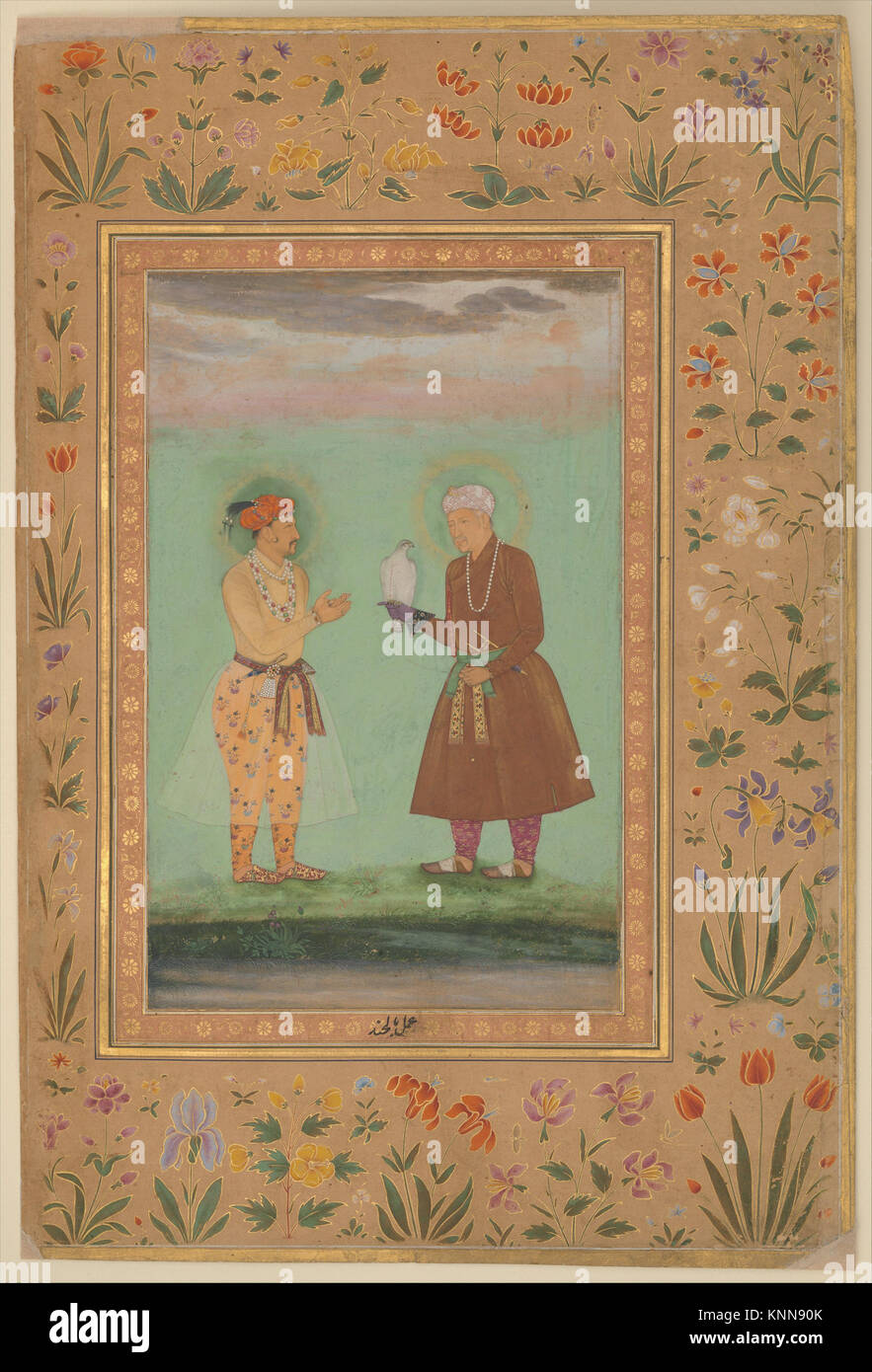 Jahangir and his Father, Akbar , Folio from the Shah Jahan Album MET ...