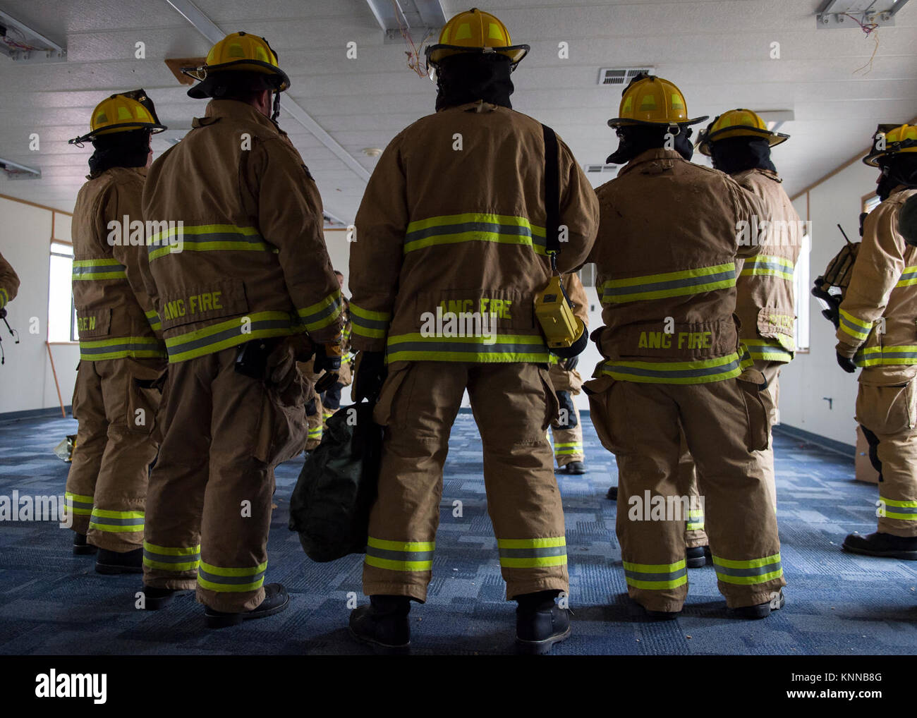 Firefighters assigned to the 124th Fighter Wing Civil Engineer Squadron ...