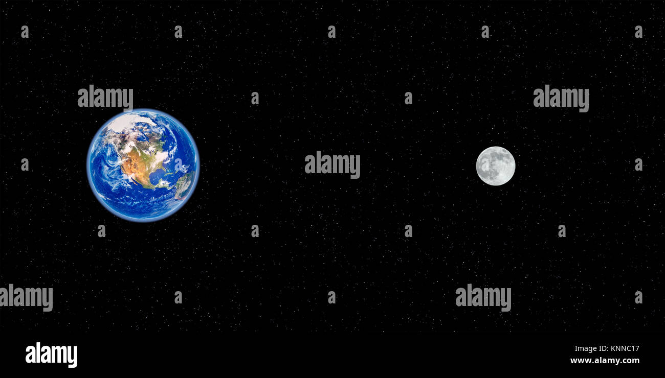 Planet earth and Moon Stock Photo - Alamy