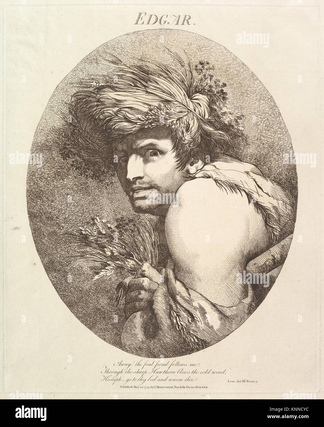 Illustration of Edgar, a character from Shakespeare's plays, depicting ...