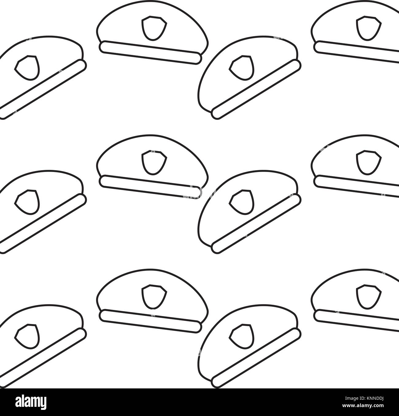 seamless pattern police hat uniform accessory Stock Vector Image & Art ...