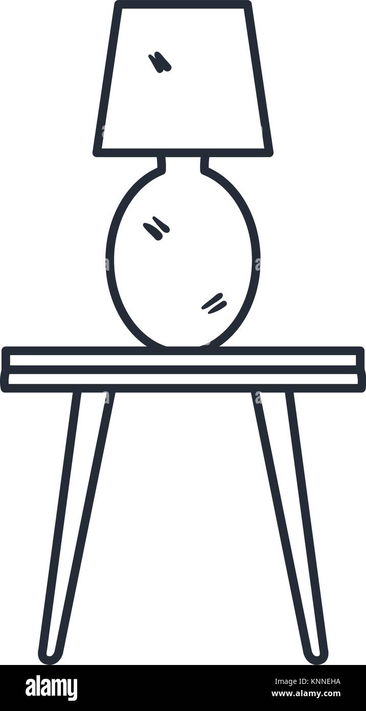 bedroom lamp in table vector illustration design Stock Vector Image ...