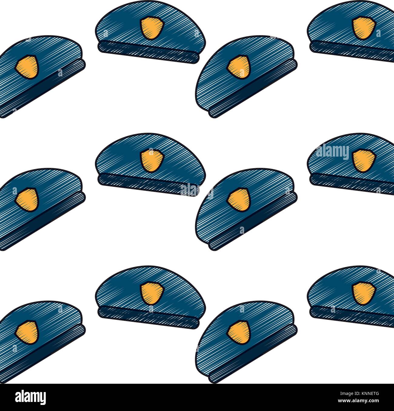 seamless pattern police hat uniform accessory Stock Vector Image & Art ...