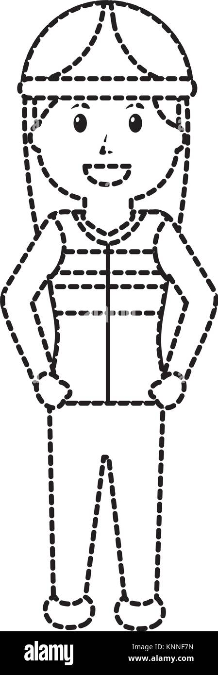 worker female construction character standing Stock Vector Image & Art ...