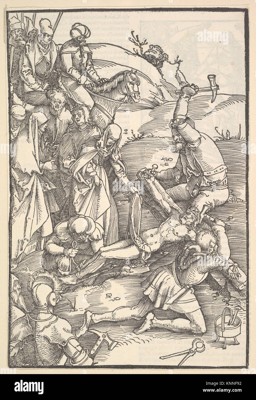 Illustration depicting Christ on the cross by Ulrich Pinder, showing ...