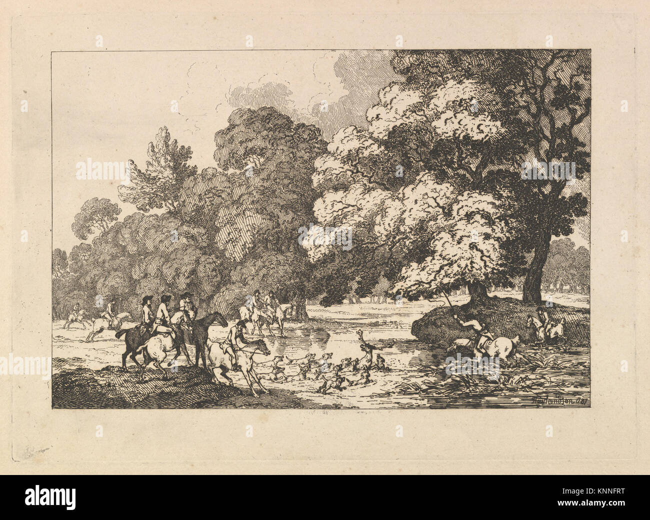 Deer Hunting A Landscape Scene MET DP823310 407317 Stock Photo - Alamy