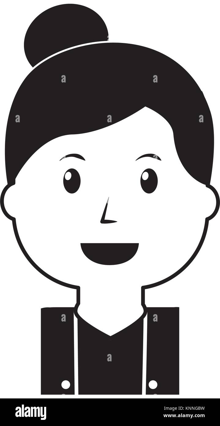 portrait happy woman female cartoon Stock Vector Image & Art - Alamy