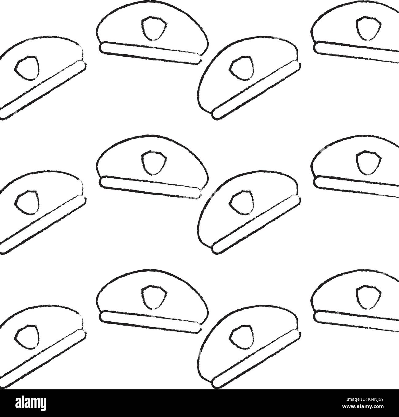 seamless pattern police hat uniform accessory Stock Vector Image & Art ...
