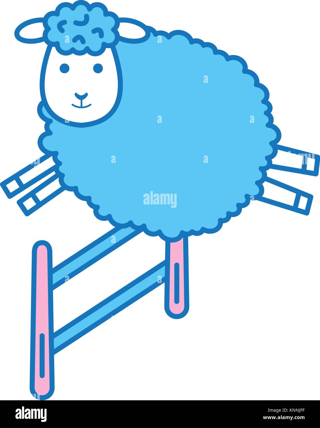 cute sheep jumping fence character icon vector illustration design ...