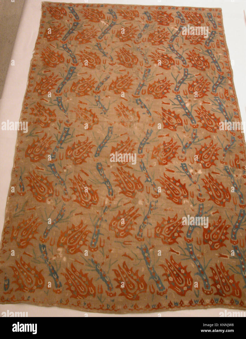 A hanging textile showing historical fabric design, pattern, and ...