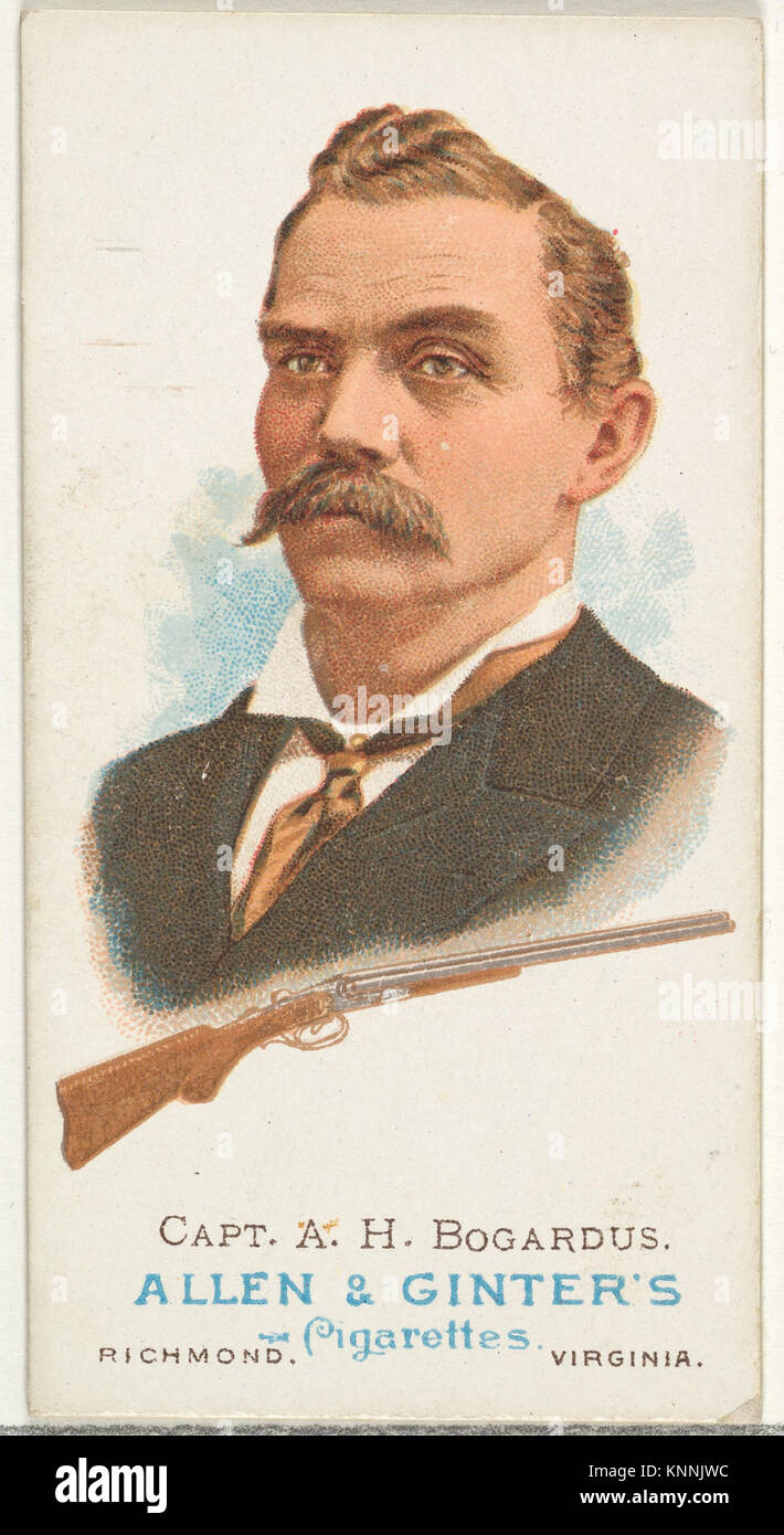 A card depicting Captain Adam Henry Bogardus, a rifle shooter, from the ...