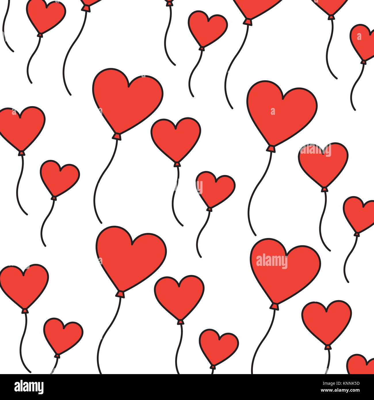love balloons shape heart romantic lovely seamless pattern Stock Vector ...